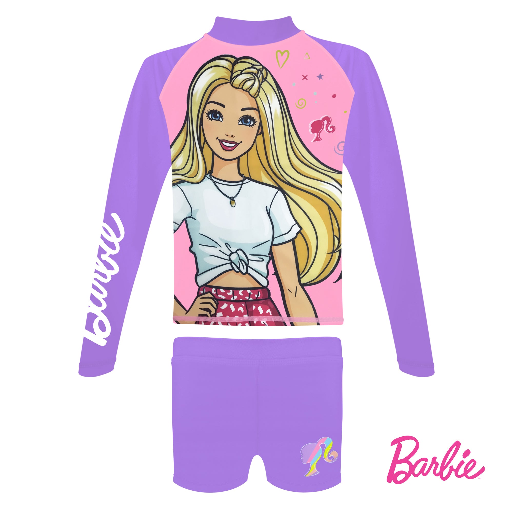 Barbie Long Sleeved Rashguard Boyleg Set