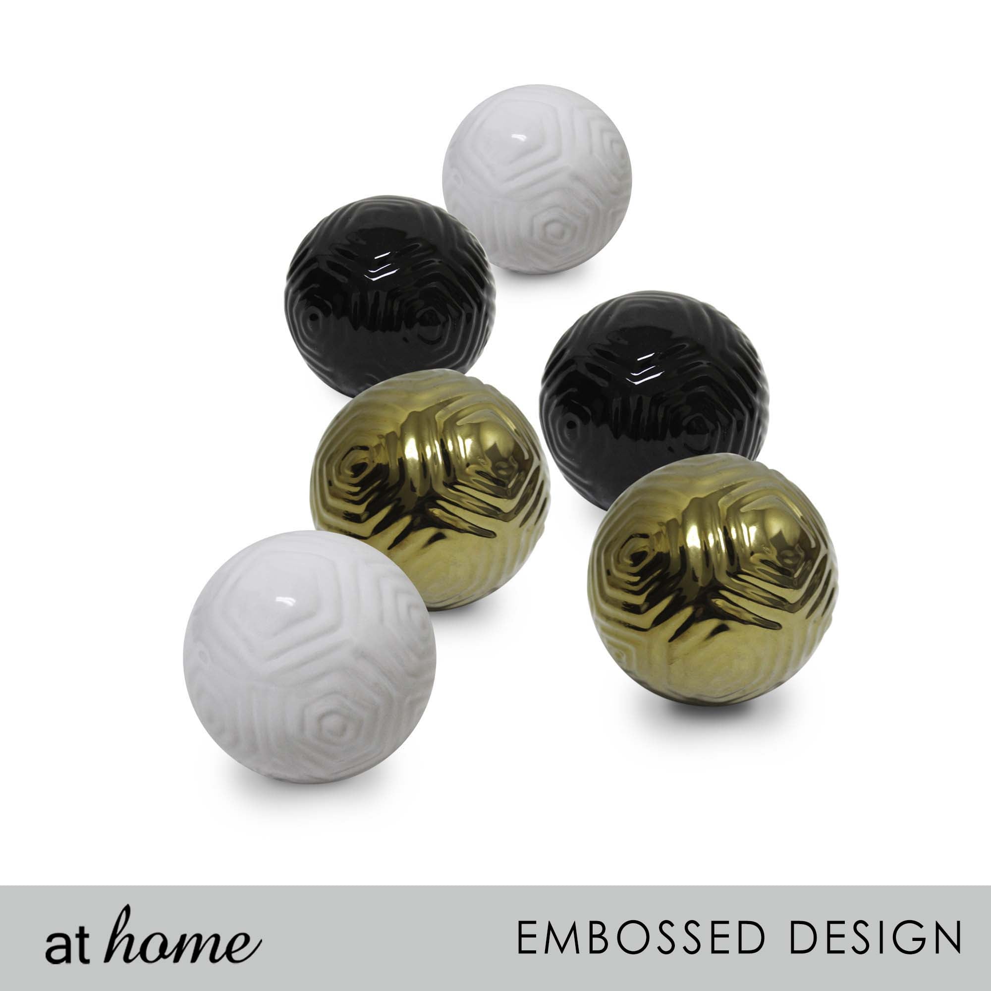 Ceramic Sphere Hexagon Pattern Decor Ball