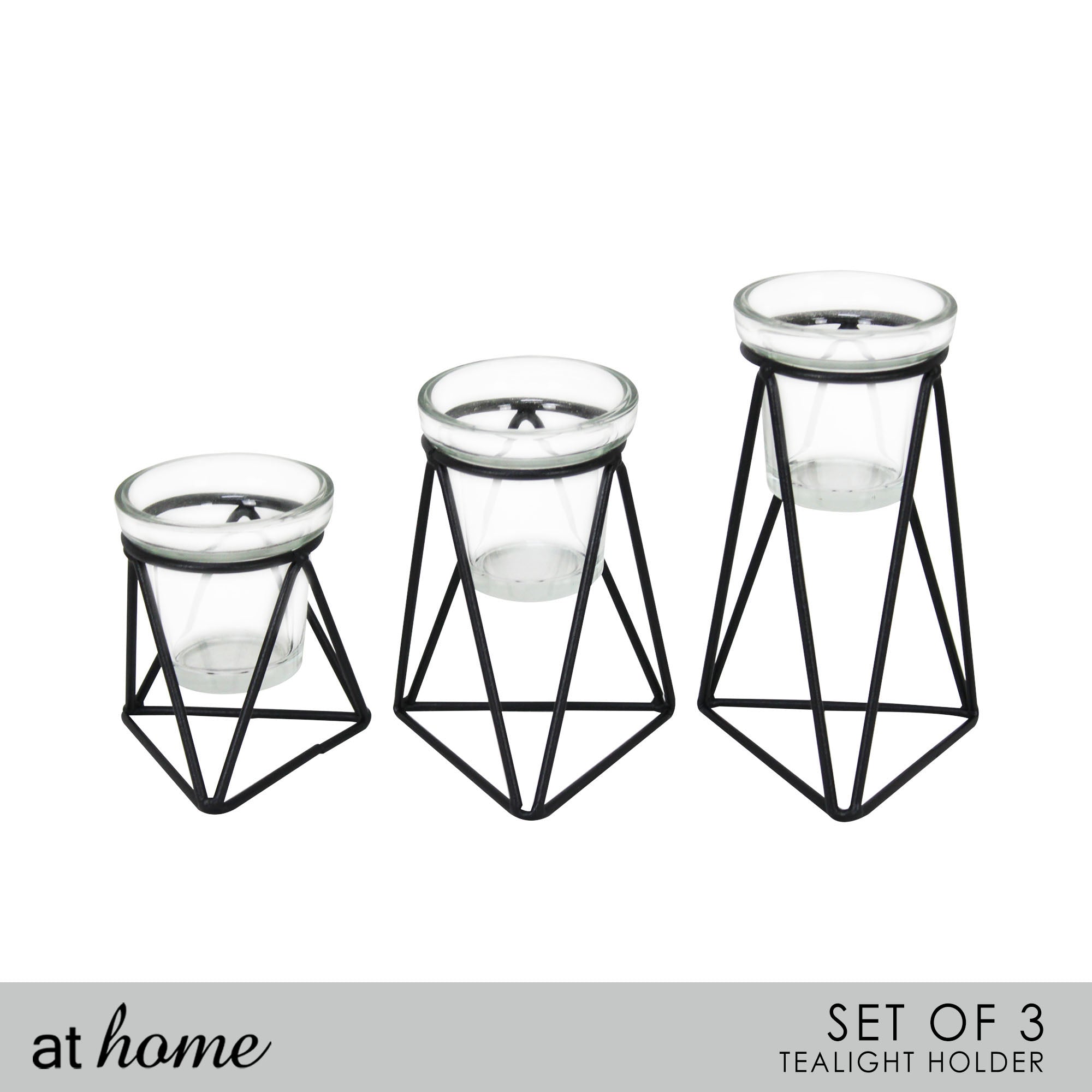 Deluxe Sarai Set of 3 Metal Candle Holder