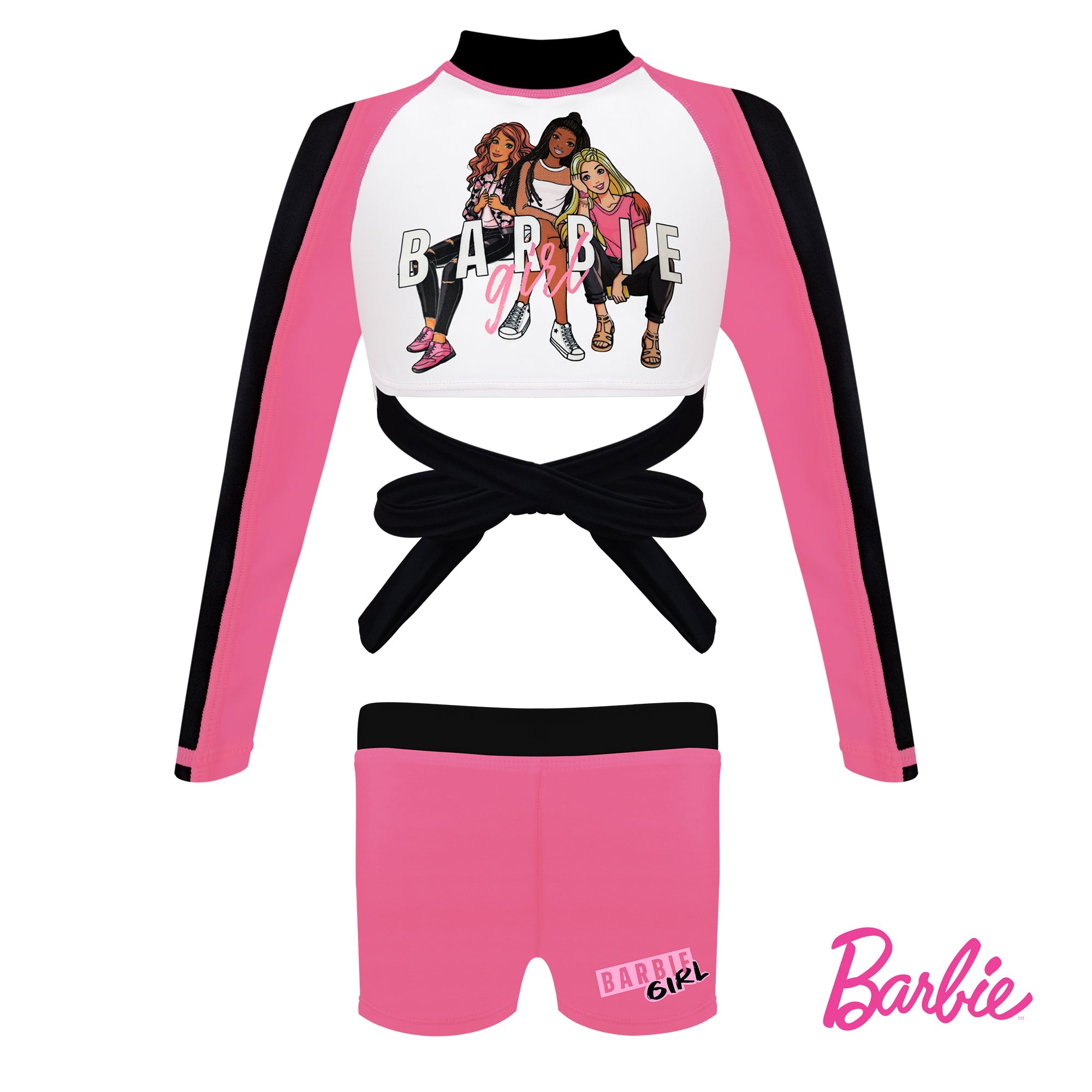Barbie Long-sleeved Rashguard with Crisscross Self Tie Ribbon